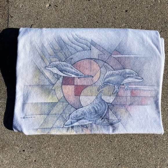 del sol | Shirts | Vintage 9s Dolphin Graphic Tshirt Size Large | Poshmark